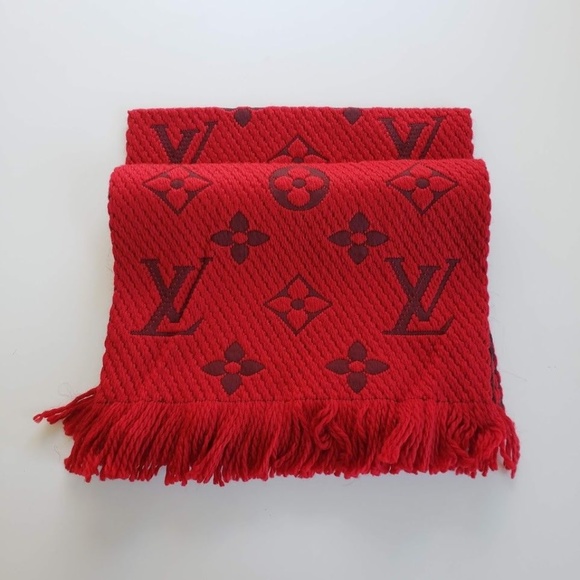Louis Vuitton | Accessories | Louis Vuitton Wool Silk Scarf Ruby Red ...